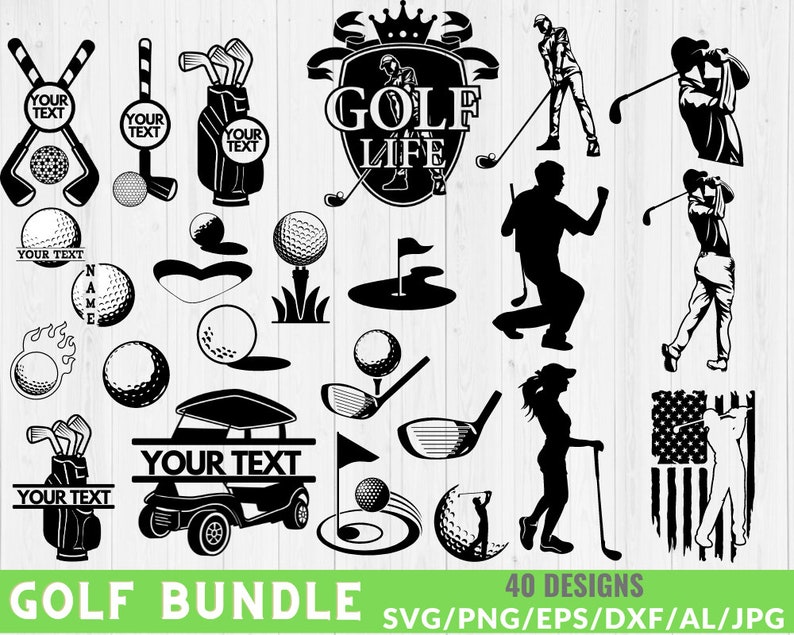 Golf Svg Bundle, Golf Monogram Svg, Split Monogram Svg, Golf Name Frame ...