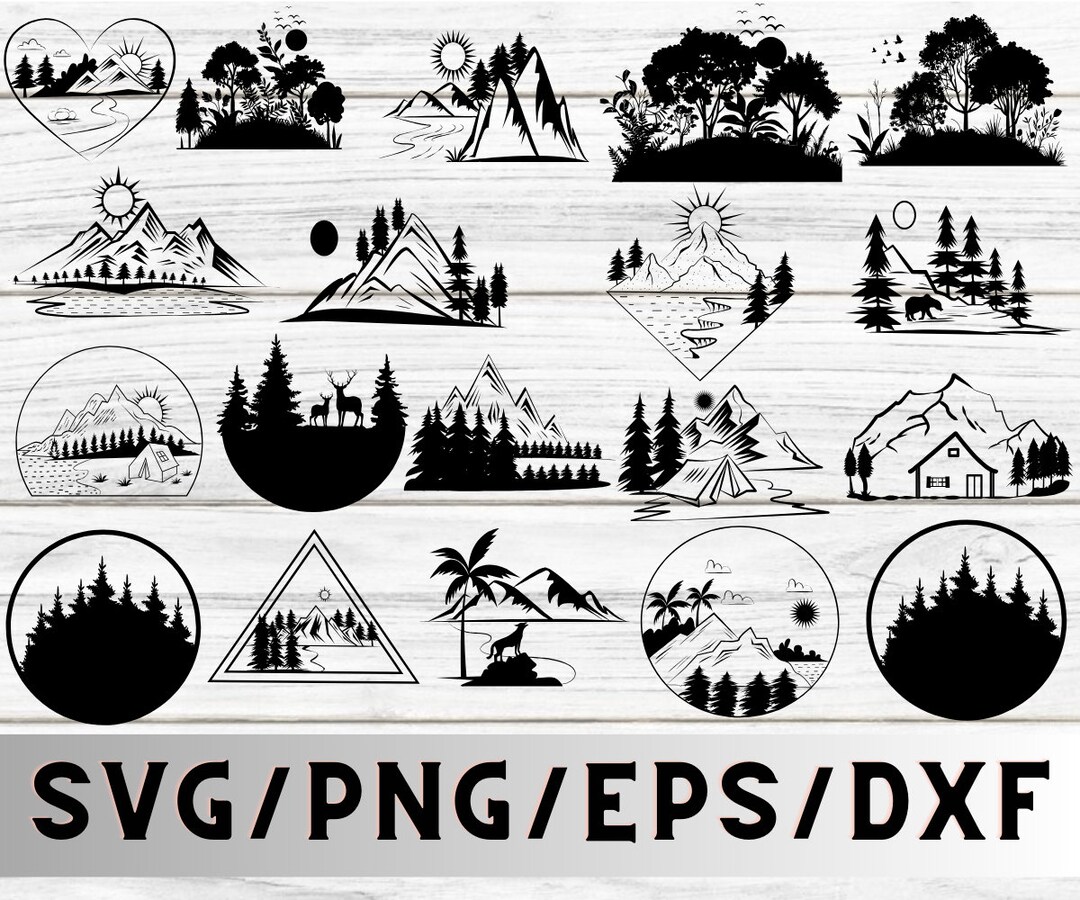Landscape Svg Wood / Forest Scene Svg / Forest Svg / Instant Download ...