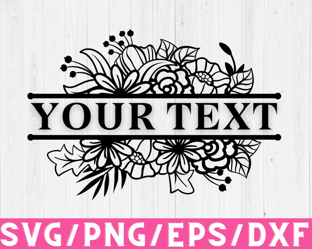 Borde floral svg, borde de flores svg, marco floral svg, monograma ...