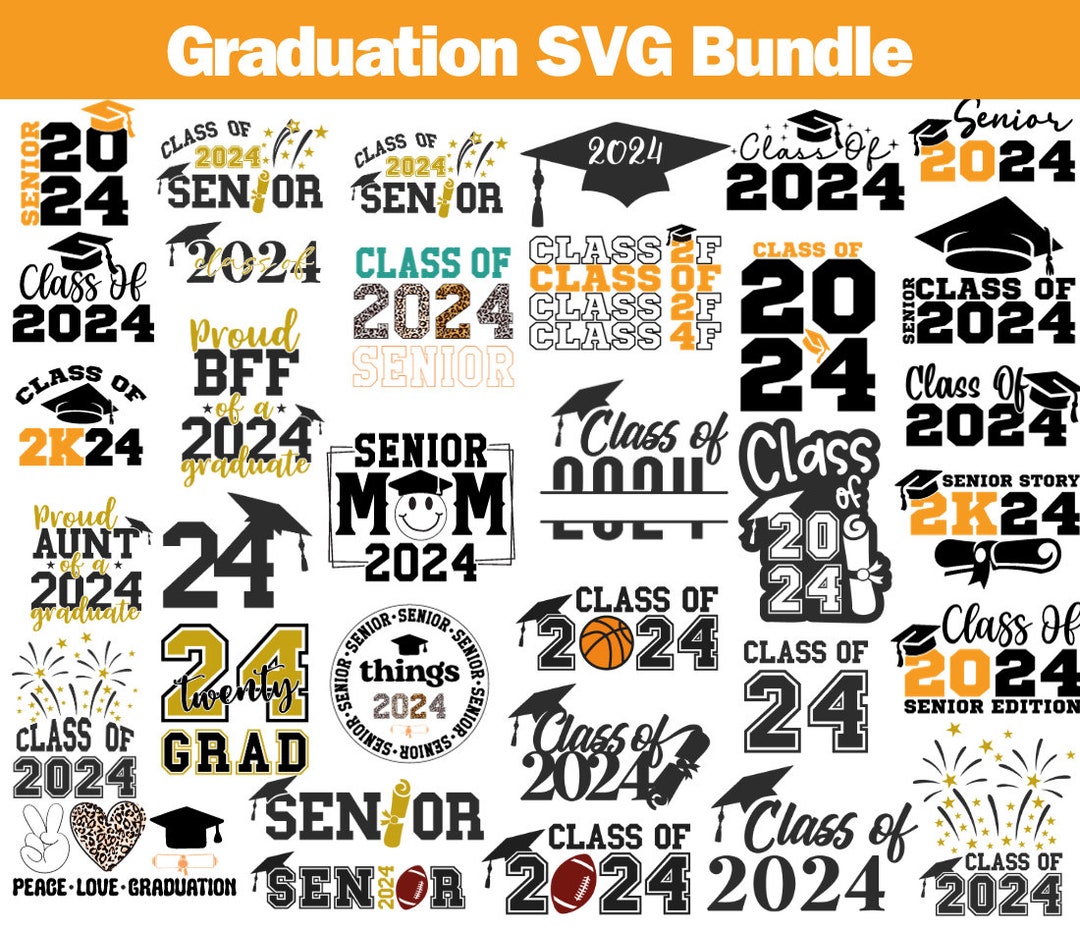 Paquete SVG de graduación, Clase de 2024 SVG, Senior 2024 SVG ...