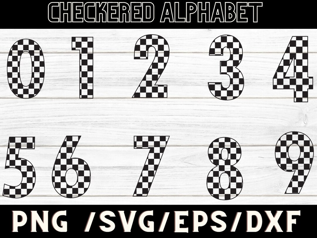 Checkered Alphabet Svg,racing,numbers,font,car,boys,race,finish Flags ...