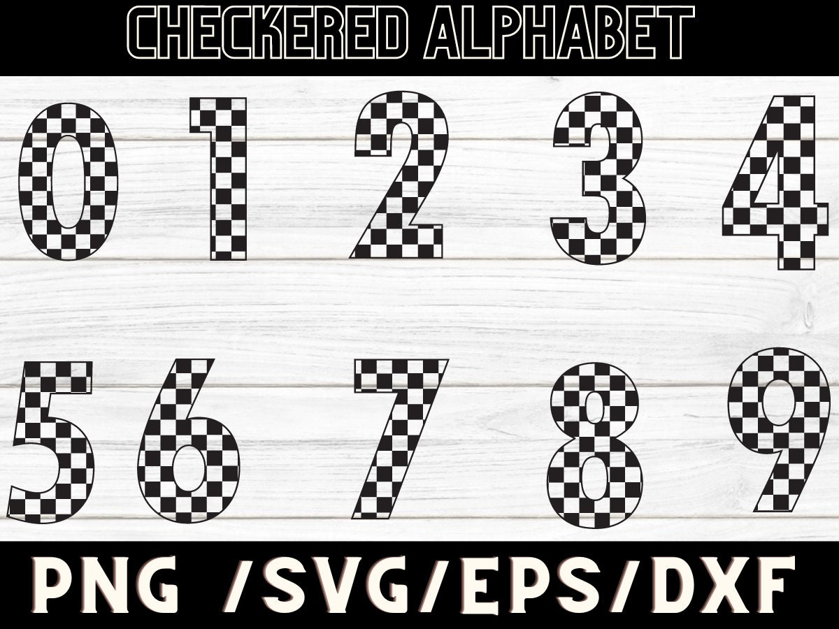 Checkered Alphabet Svg,racing,numbers,font,car,boys,race,finish Flags ...