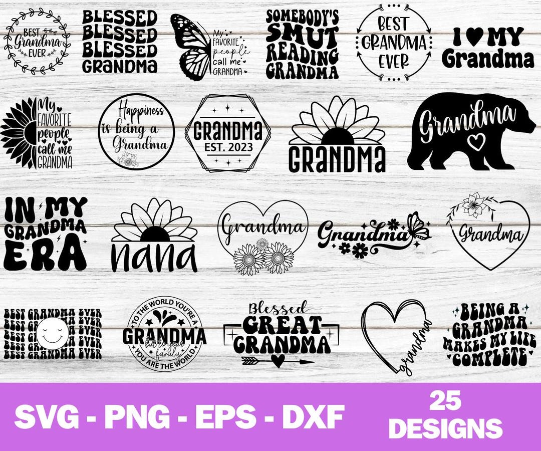 Grandma Svg Bundle Grandma Shirt Svg Blessed Grandma Svg Grandparents ...