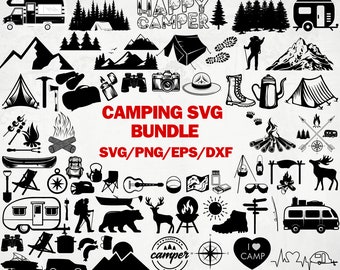 Camping SVG Bundle / Camper Svg / Summer Svg / Campfire Svg / Camping ...