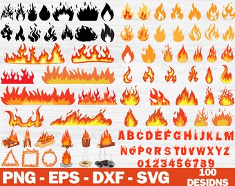 Fire SVG Bundle, Fire Clipart, Fire Svg Files, Fire Flames Svg, Flames ...