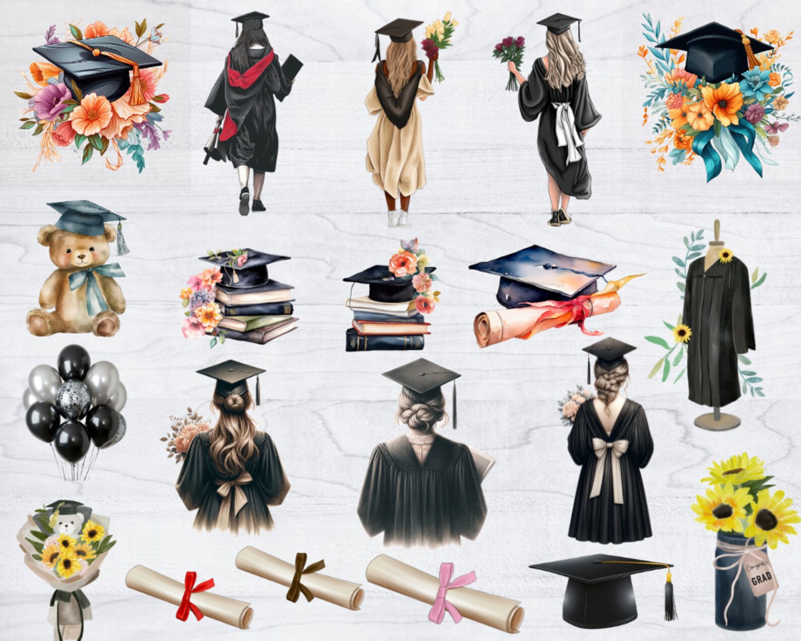 Watercolor Graduation Png, Graduation Cap, Graduation Clipart ...
