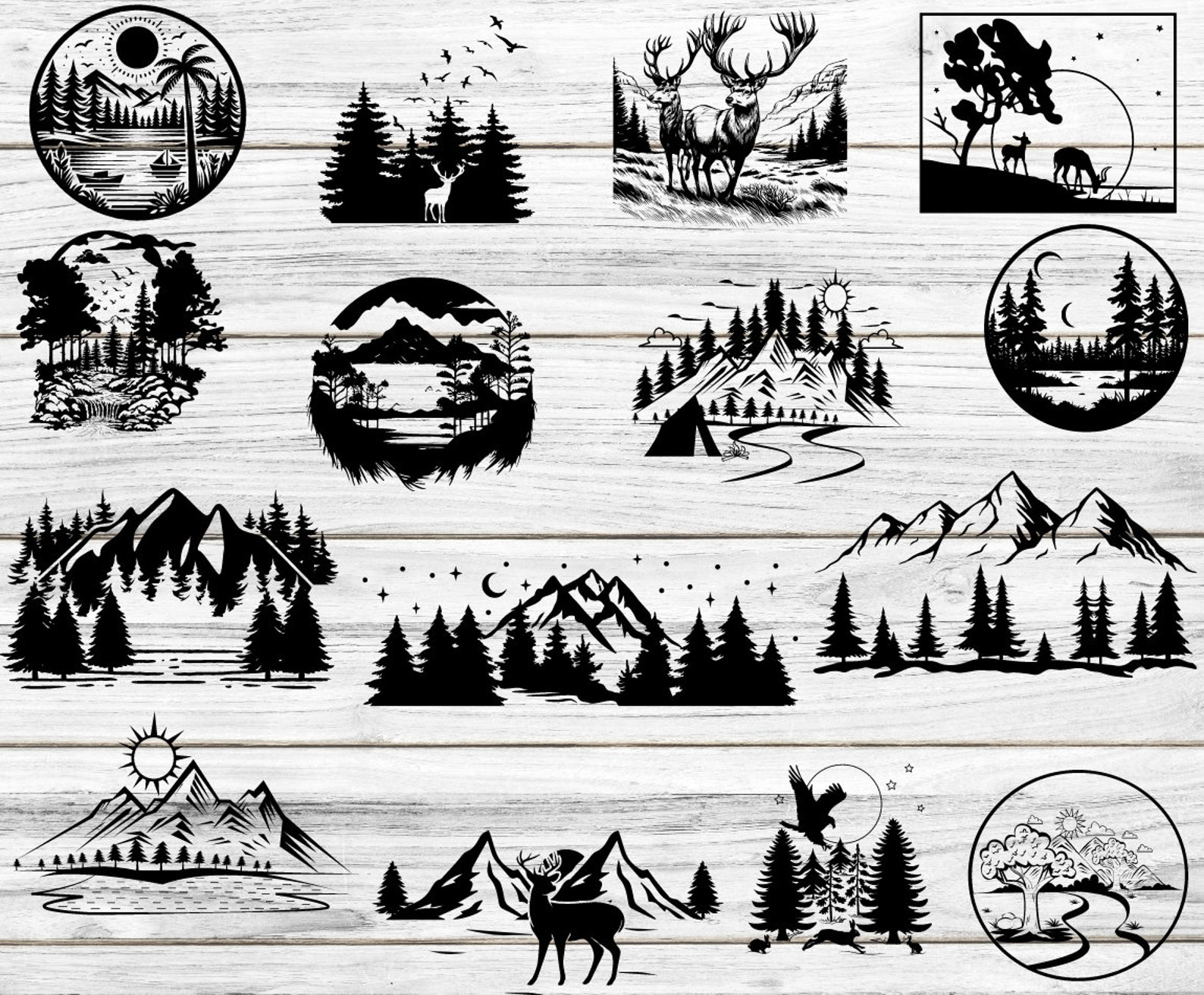 Landscape Svg, Forest Svg, Adventure Svg, Outdoor Svg, Deer Svg, Nature ...