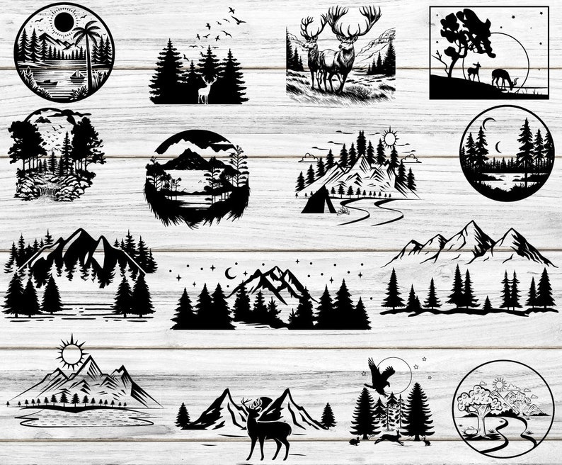 Landscape Svg, Forest Svg, Adventure Svg, Outdoor Svg, Deer Svg, Nature ...