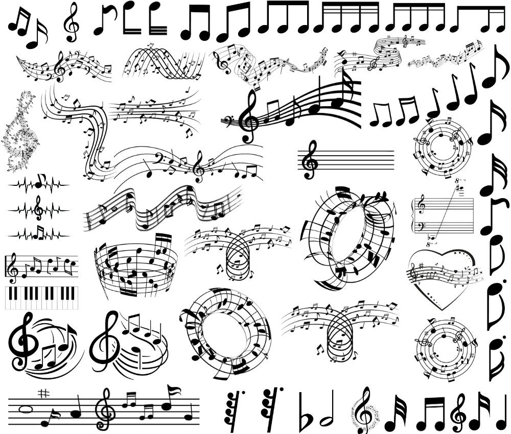 Music Notes Svg, BUNDLE, Guitar Note Svg, Musical Notes Clipart, Music ...