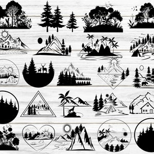 Landscape Svg Wood / Forest Scene Svg / Forest Svg / Instant Download ...