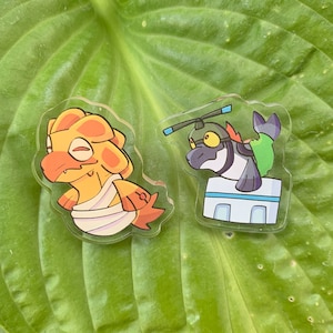 Splatoon 3 Salmon Run Next Wave Chinook and Goldie 1.5" Cute Video Game ...