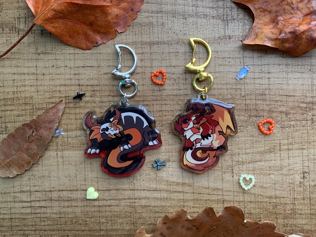 Fall Dragons Acrylic Charmspinecone the Autumn Dragon and Jackal the ...