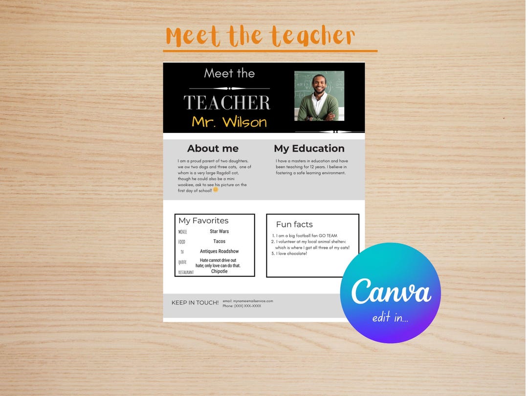 Meet the Teacher Flyer, Introduce Yourself to Students, Their Parents ...