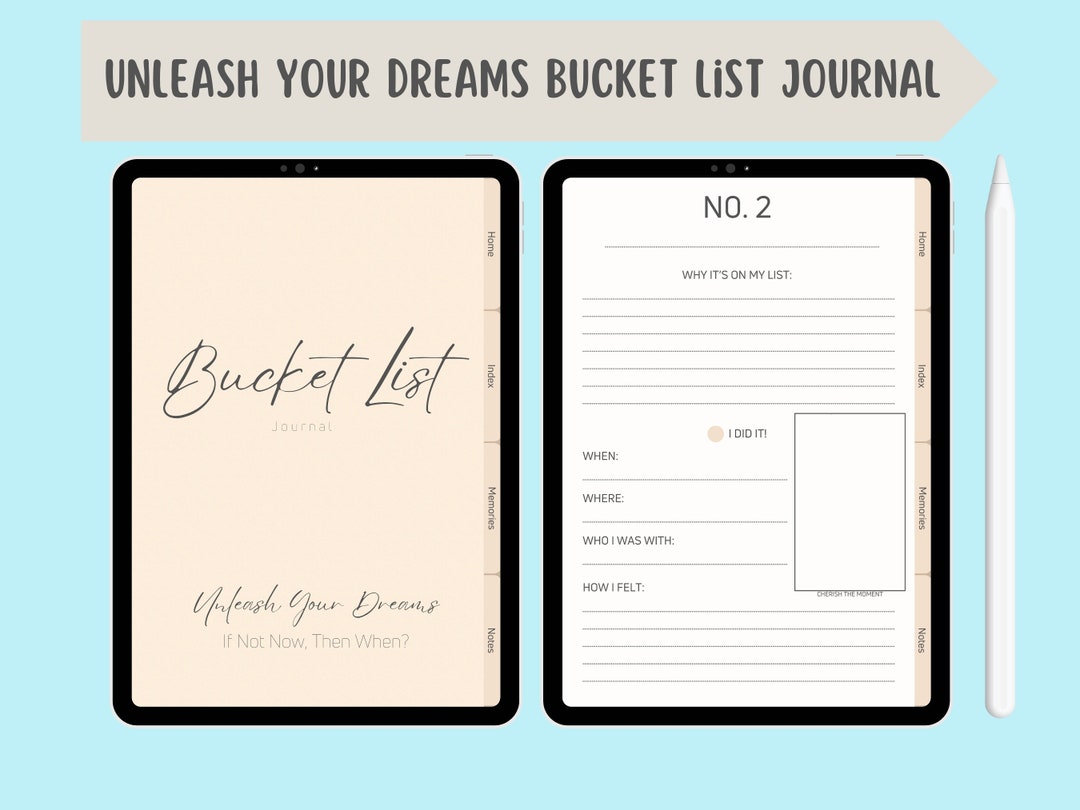 Digital Bucket List Journal 100 Experiences Notability Goodnotes ...