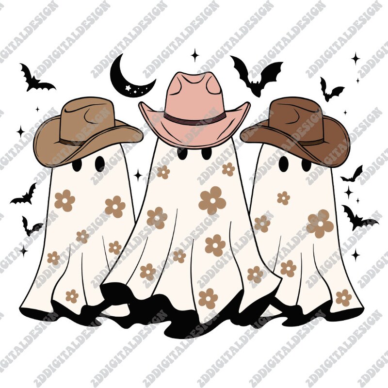 Ghost With Cowboy Hat - Etsy
