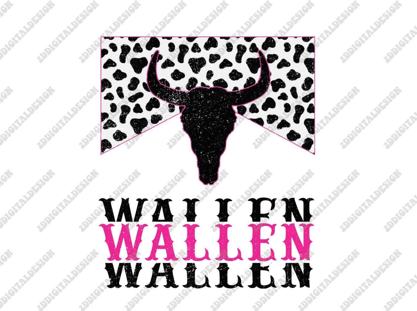 Wallen Bull PNG, Retro Wallen Bull Skull PNG, Morgan Wallen Png ...