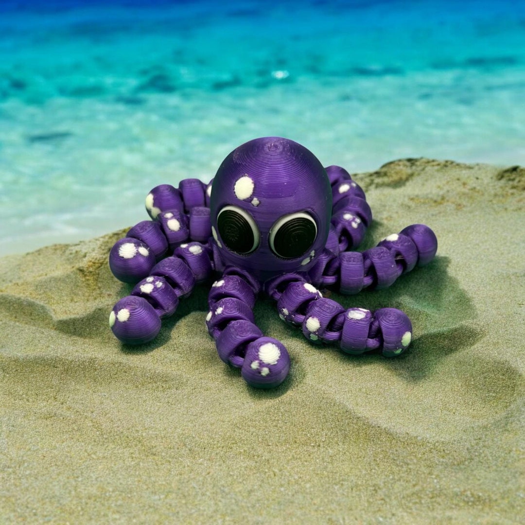 3D Printed Flexi Octopus Flexible PLA Toy, Perfect Gift and Ocean ...