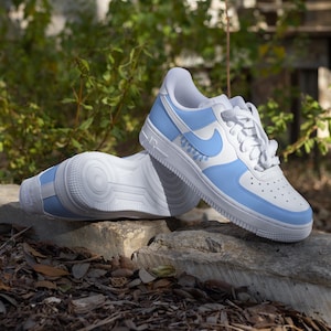Nike Air Force 1 One Custom Baby Blue Drip Shoes Shoe - Etsy