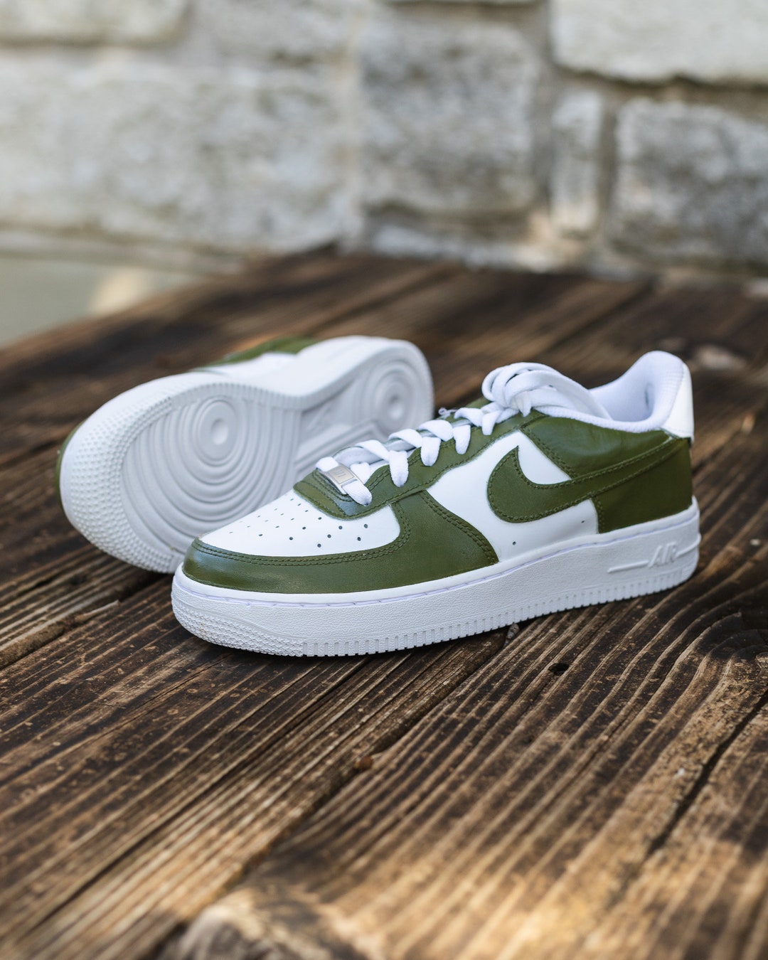 Nike Air Force 1 Dark Green Custom Shoes Sneakers - Etsy