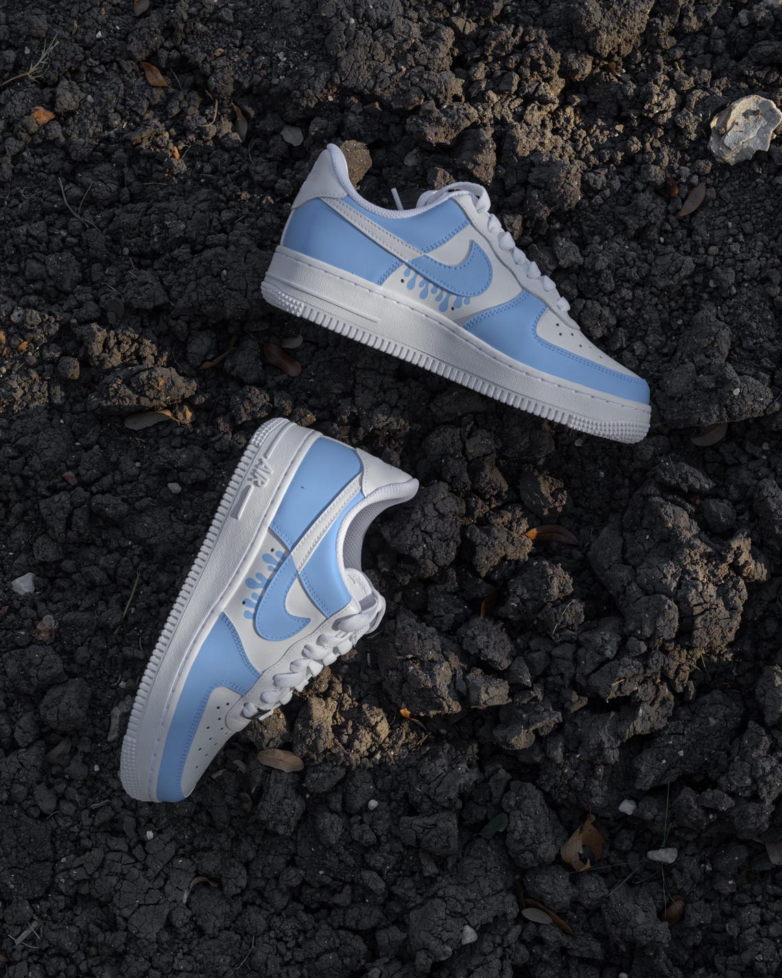 Nike Air Force 1 One Custom Baby Blue Drip Shoes Shoe - Etsy