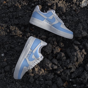 Nike Air Force 1 One Custom Baby Blue Drip Shoes Shoe - Etsy