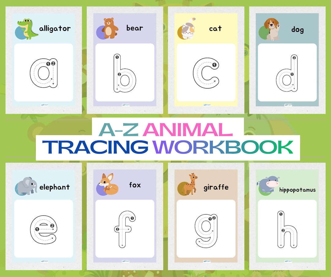Animal Alphabet Tracing Workbook – Preschool Handwriting Practice (PDF ...