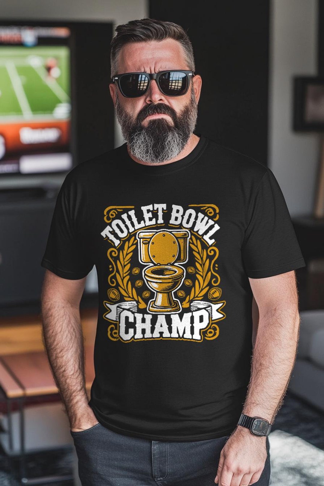 Toilet Bowl Champ - Funny Fantasy Football Sweatshirt - Loser Bracket ...