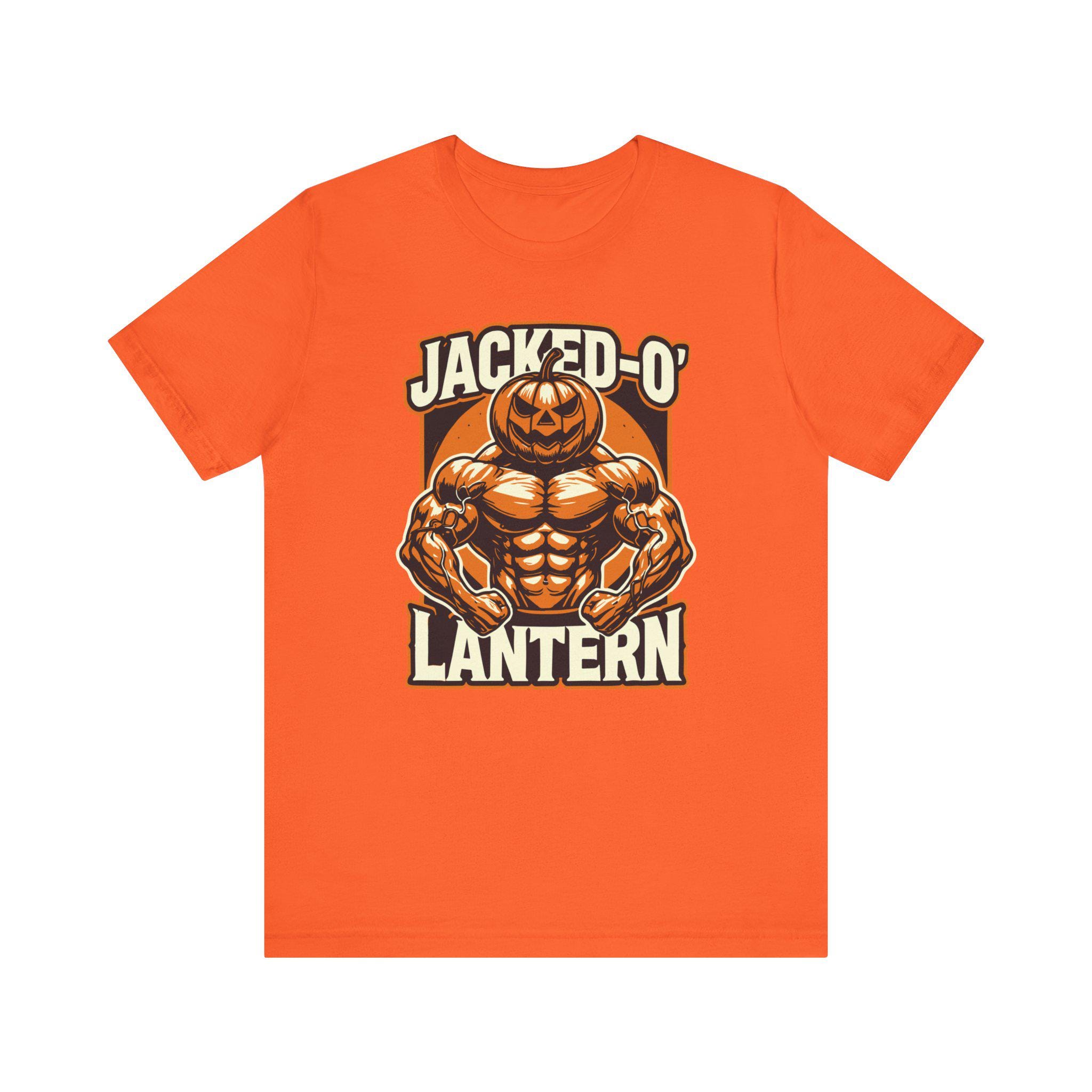 Jacked-o'-lantern Funny Muscle Pumpkin Tee - Funny Halloween T-shirt ...