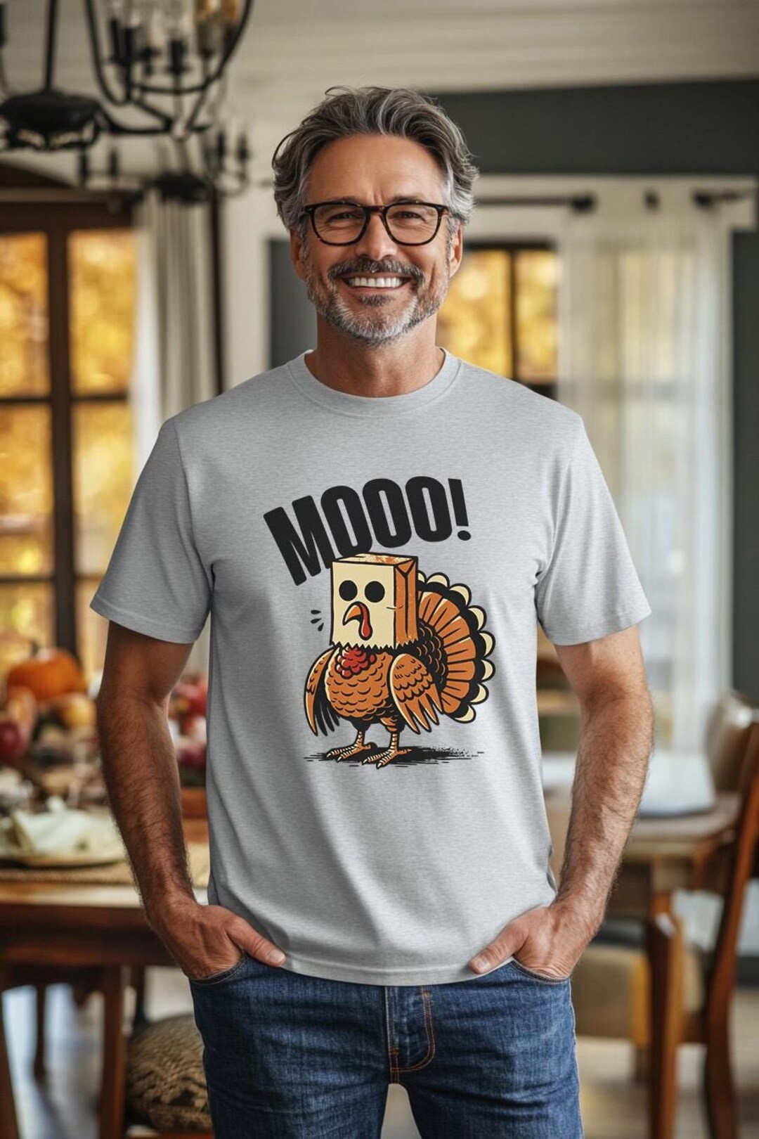 Moo Turkey Disguise Funny Thanksgiving T-shirt Funny Holiday Turkey Tee ...