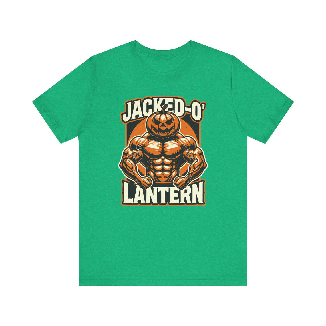 Jacked-o'-lantern Funny Muscle Pumpkin Tee - Funny Halloween T-shirt ...