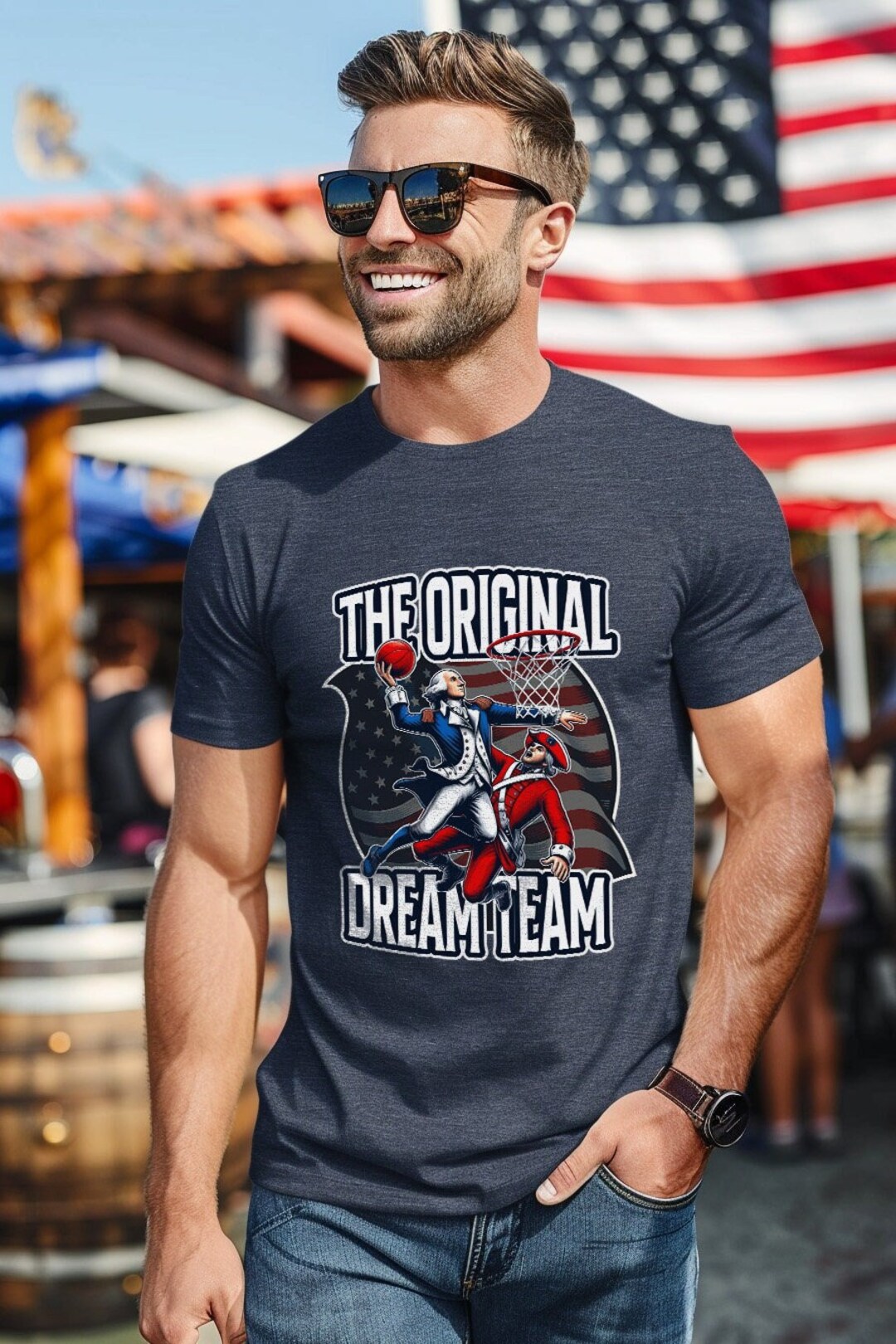 The Original Dream Team - Funny 4th of July T-shirt - George Washington ...