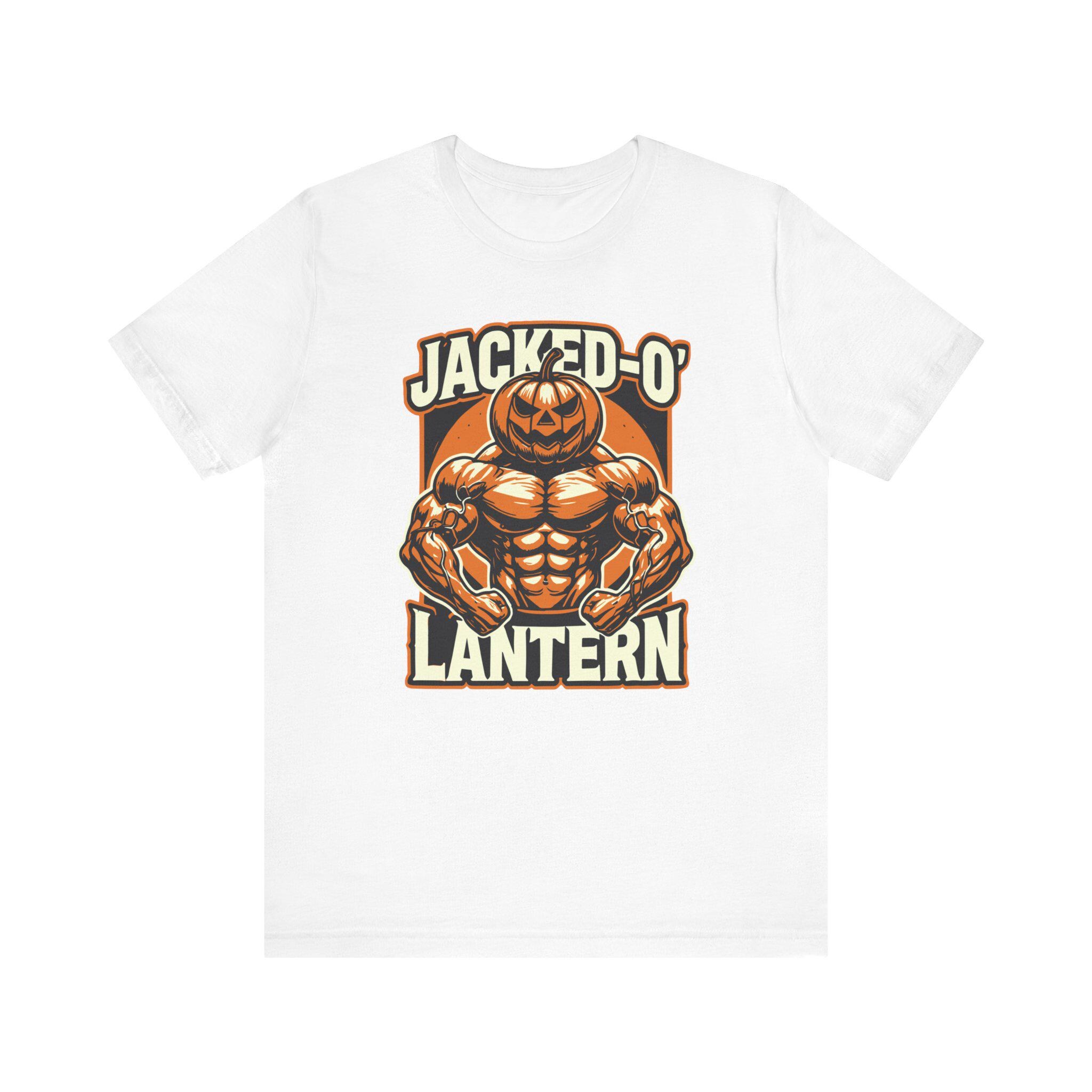 Jacked-o'-lantern Funny Muscle Pumpkin Tee - Funny Halloween T-shirt ...