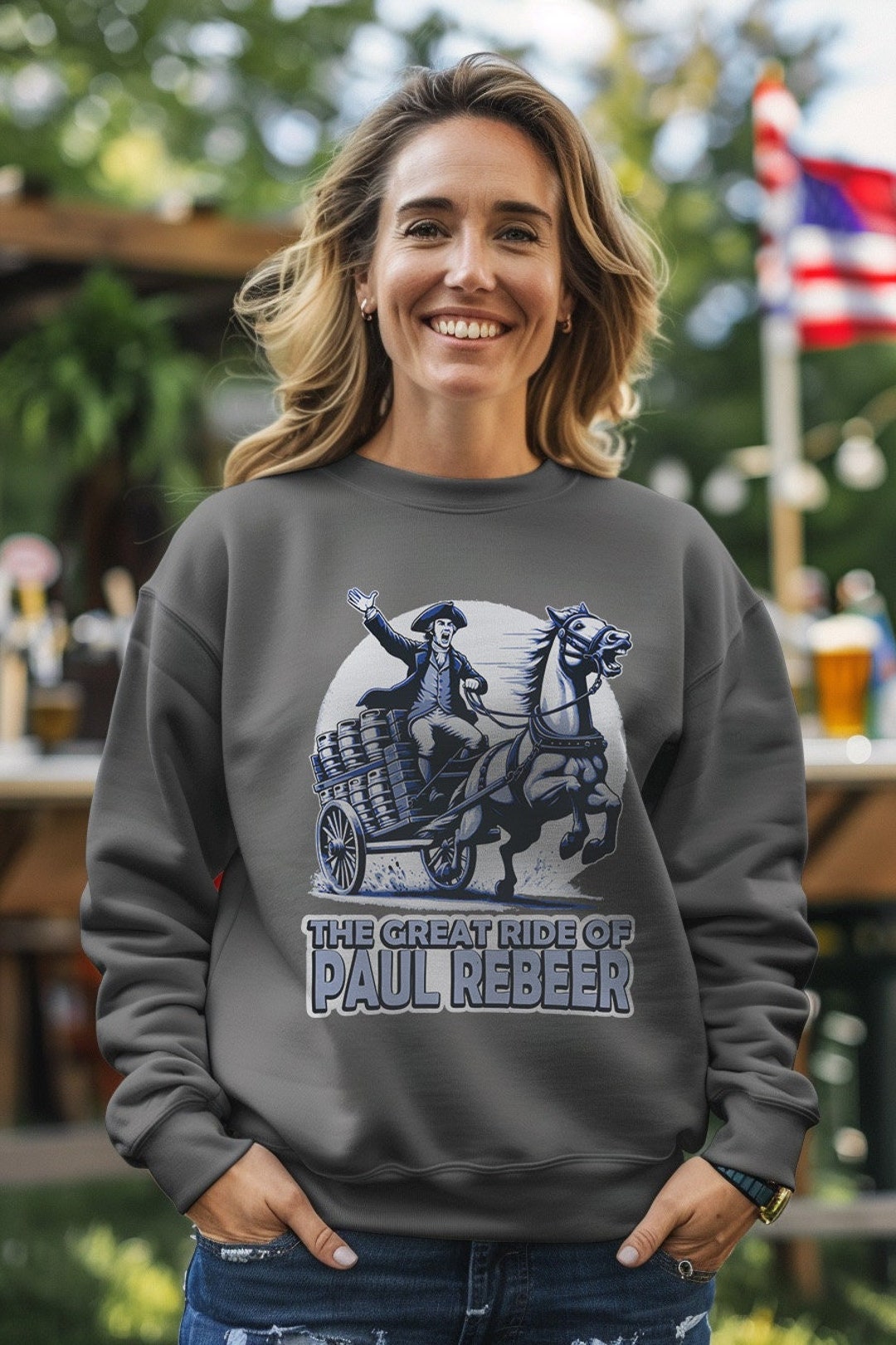 The Great Ride of Paul Rebeer - Funny 4th of July Crewneck - Paul ...