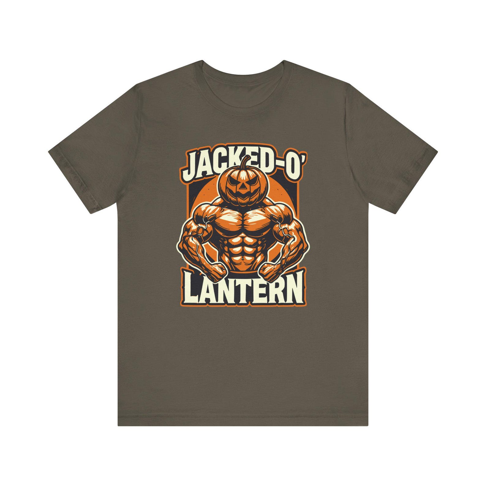 Jacked-o'-lantern Funny Muscle Pumpkin Tee - Funny Halloween T-shirt ...