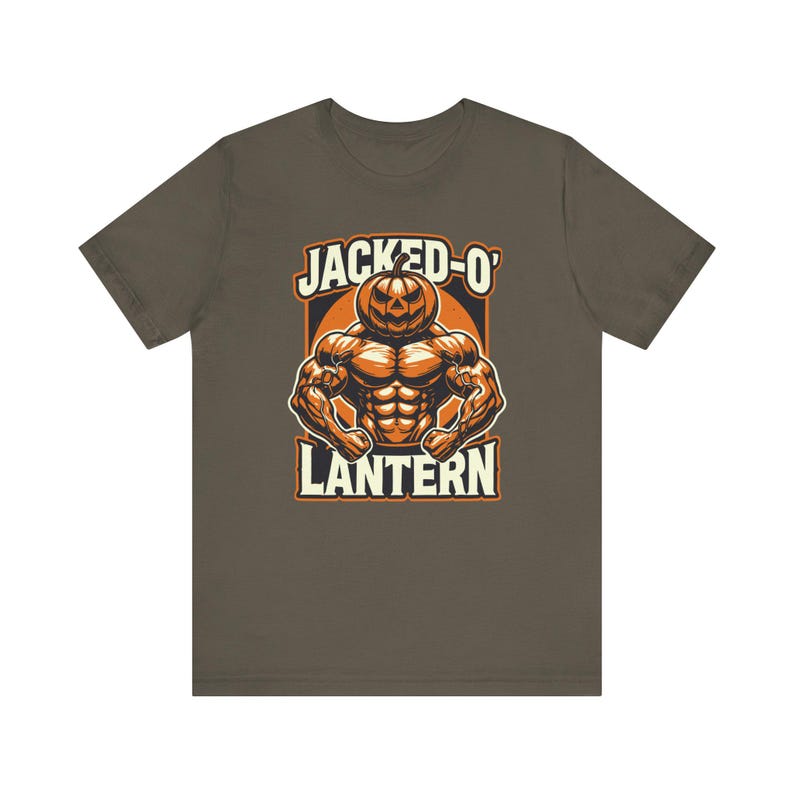 Jacked-o'-lantern Funny Muscle Pumpkin Tee - Funny Halloween T-shirt ...