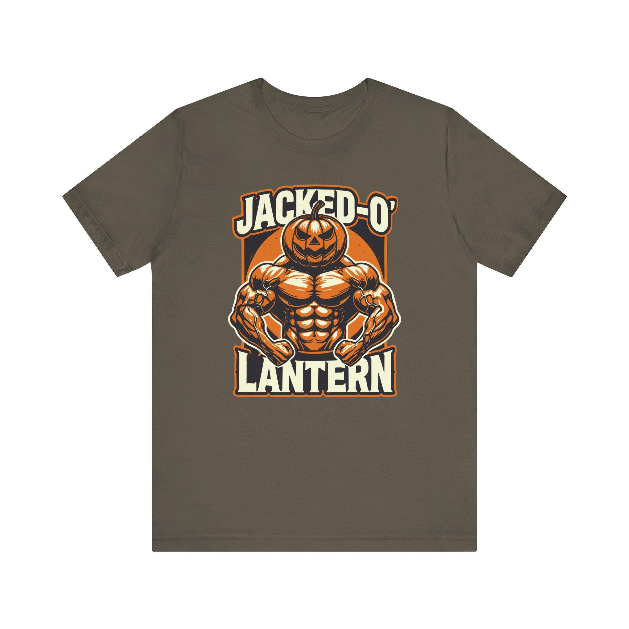 Jacked-o'-lantern Funny Muscle Pumpkin Tee - Funny Halloween T-shirt ...