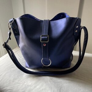 One-of-a-kind Royal Blue Shimmer Faux Leather Bag - Etsy