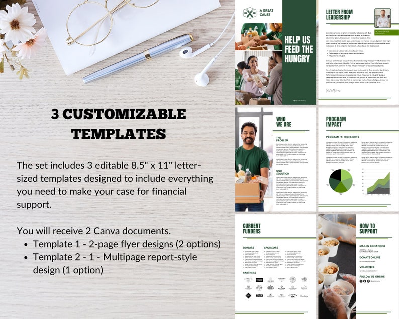 3 Nonprofit Case for Support Letter-sized Canva Template Case Statement ...