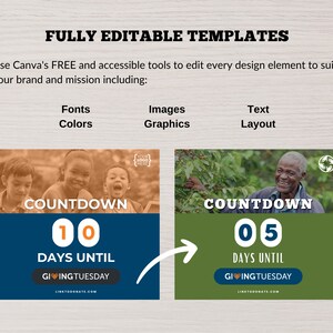 15 Giving Tuesday Social Media Canva Templates | Nonprofit Charity ...