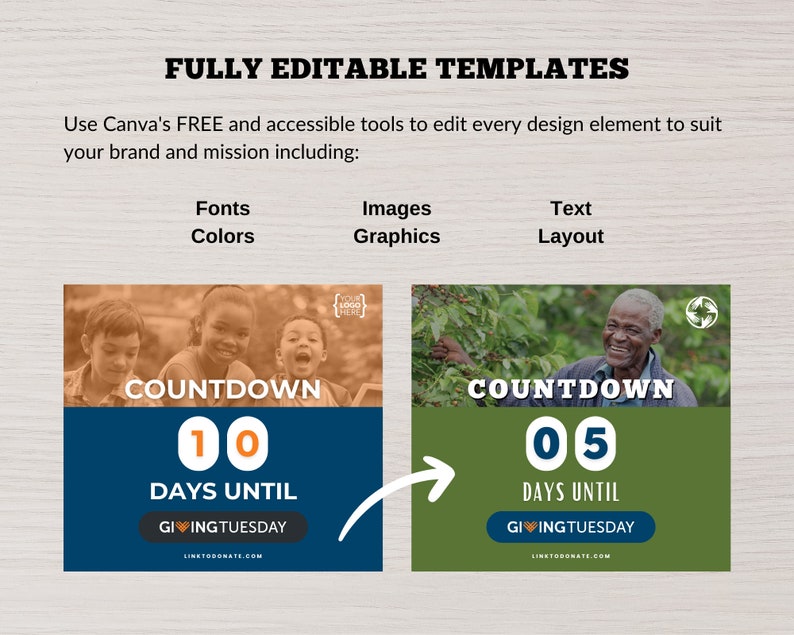 15 Giving Tuesday Social Media Canva Templates | Nonprofit Charity ...