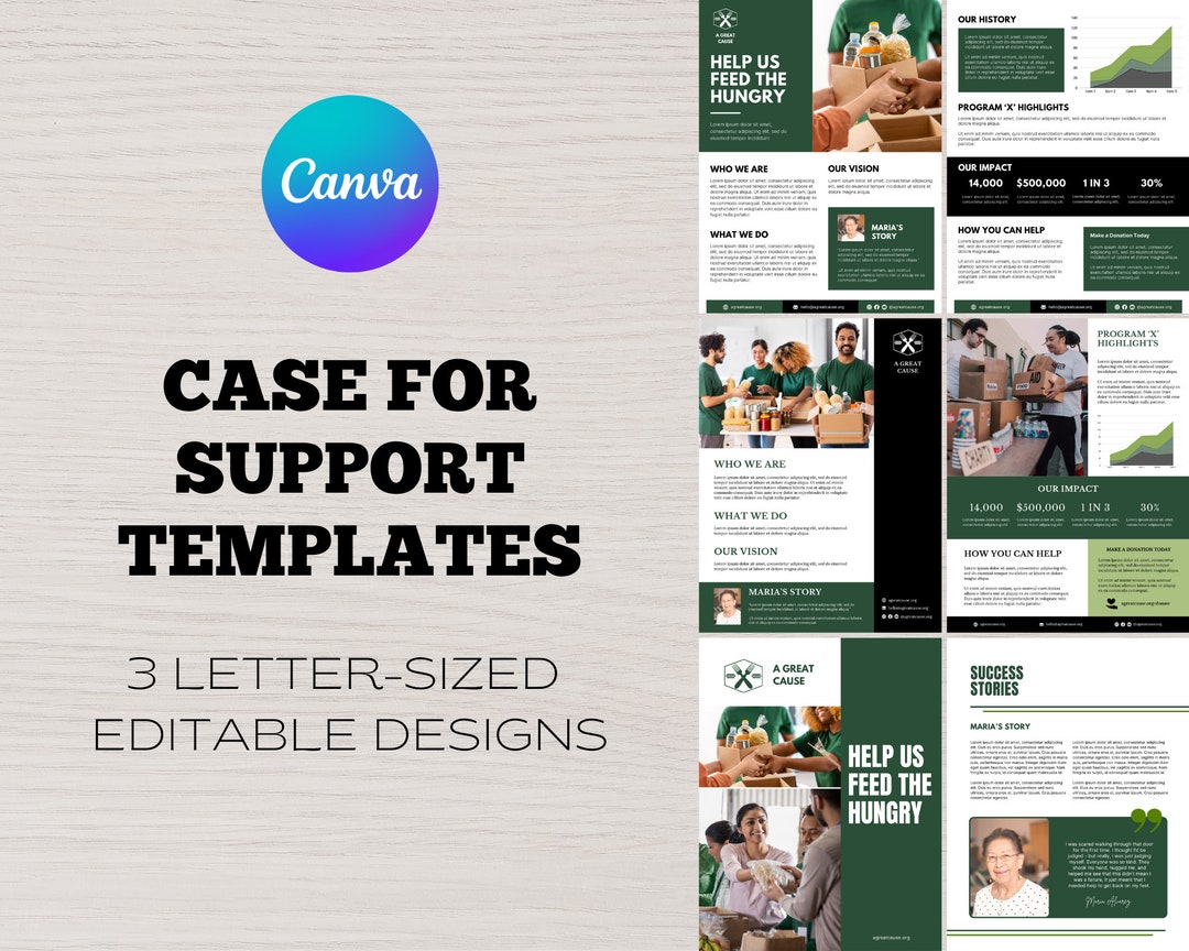 3 Nonprofit Case for Support Letter-sized Canva Template Case Statement ...