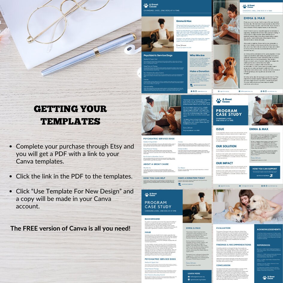 5 Nonprofit One Page Case Study Letter-sized Canva Template | Nonprofit ...