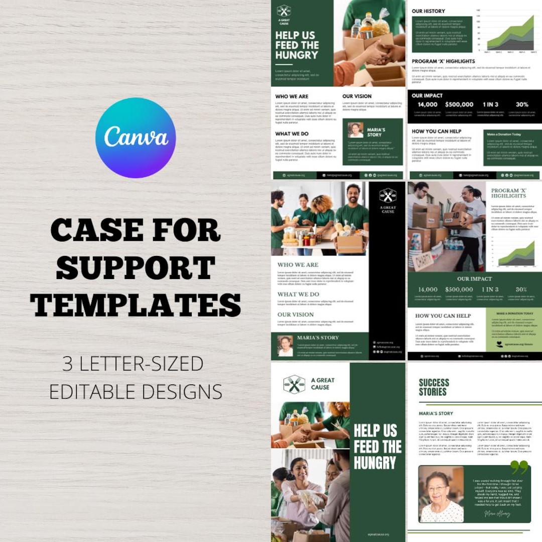 3 Nonprofit Case for Support Letter-sized Canva Template | Case ...