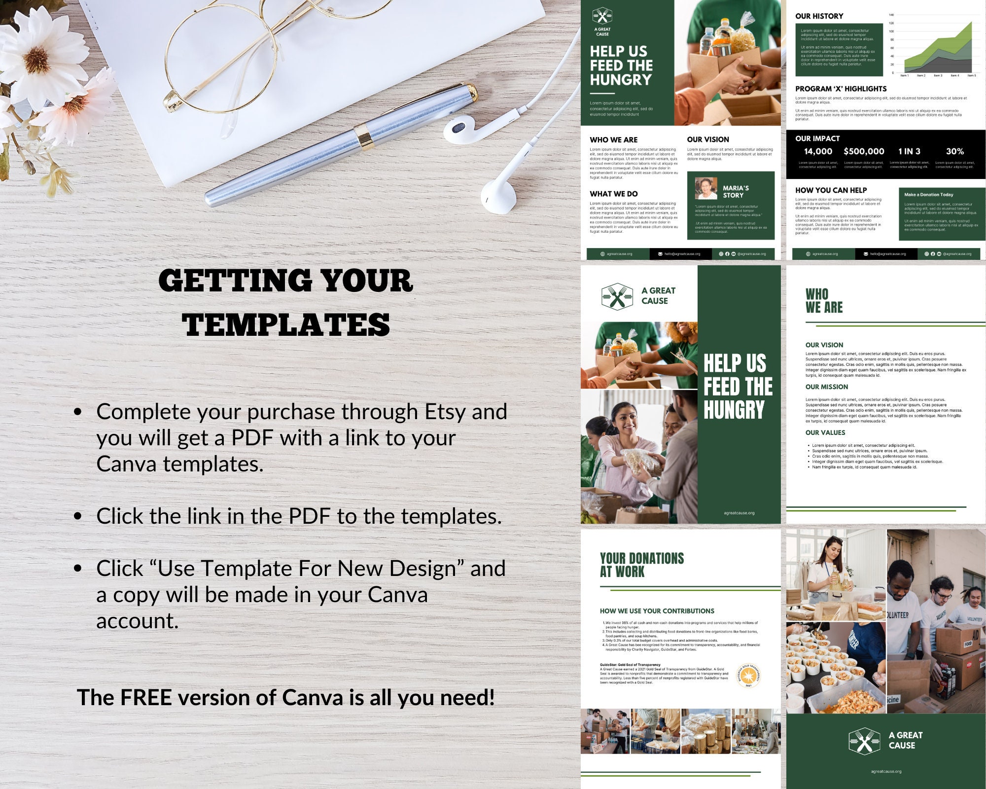 3 Nonprofit Case for Support Letter-sized Canva Template Case Statement ...