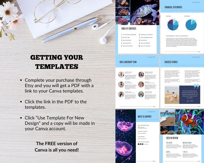 1 Nonprofit Annual Impact Report Letter-sized Canva Template ...