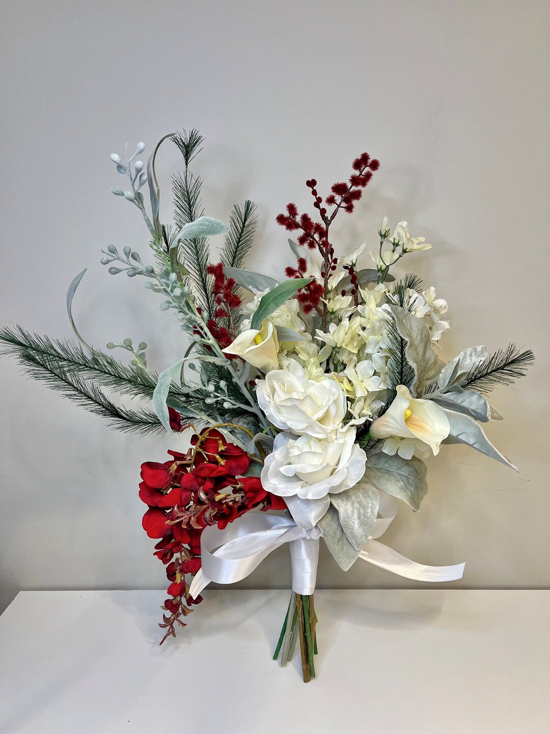 Cynthia Artificial Bouquet Rose Wisteria Hydrangea Calla Lily Etsy