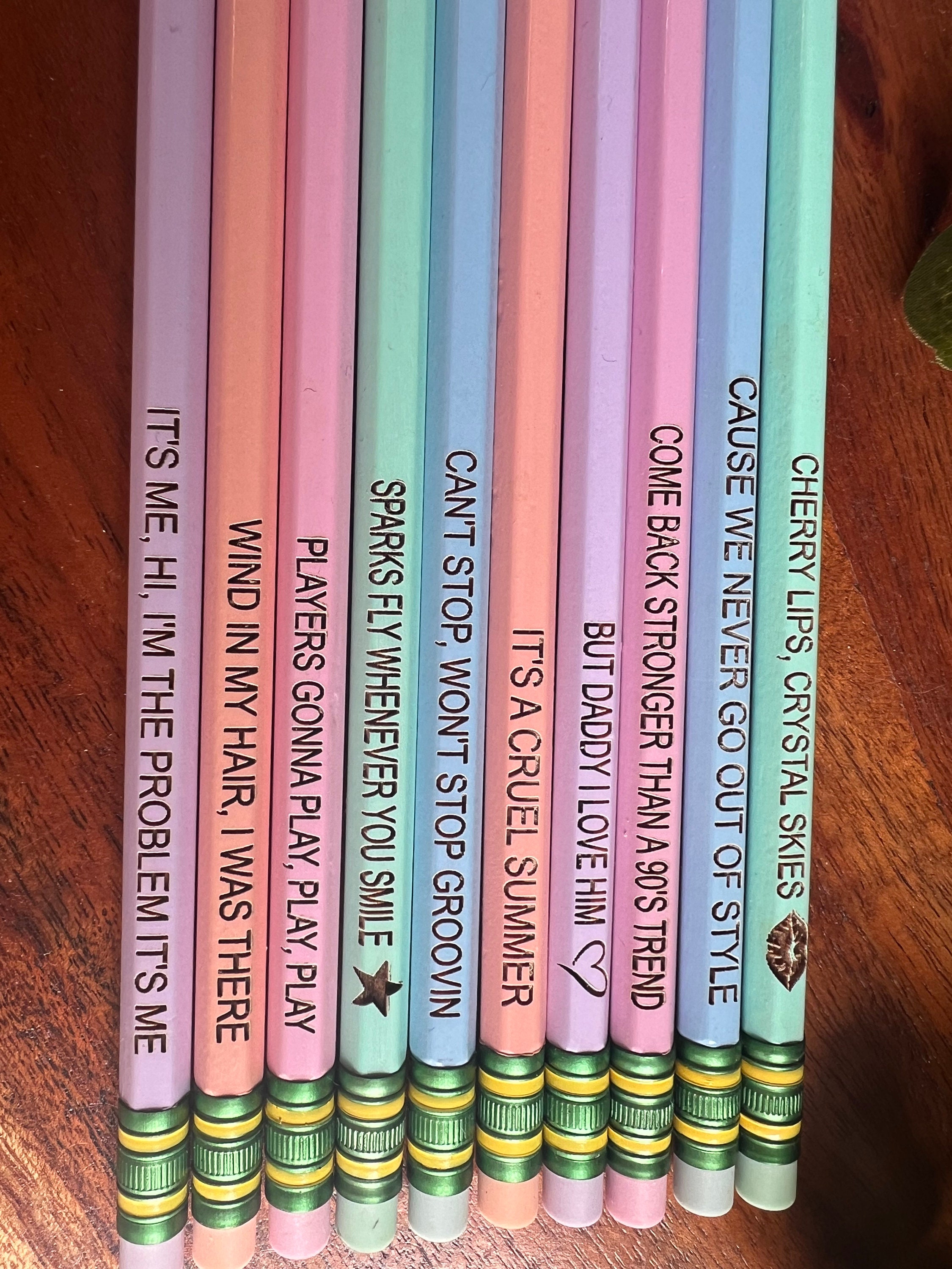 Set of 10 Ticonderoga Pencils With Taylor Swift Songs - Etsy