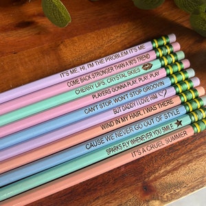 Set of 10 Ticonderoga Pencils With Taylor Swift Songs - Etsy