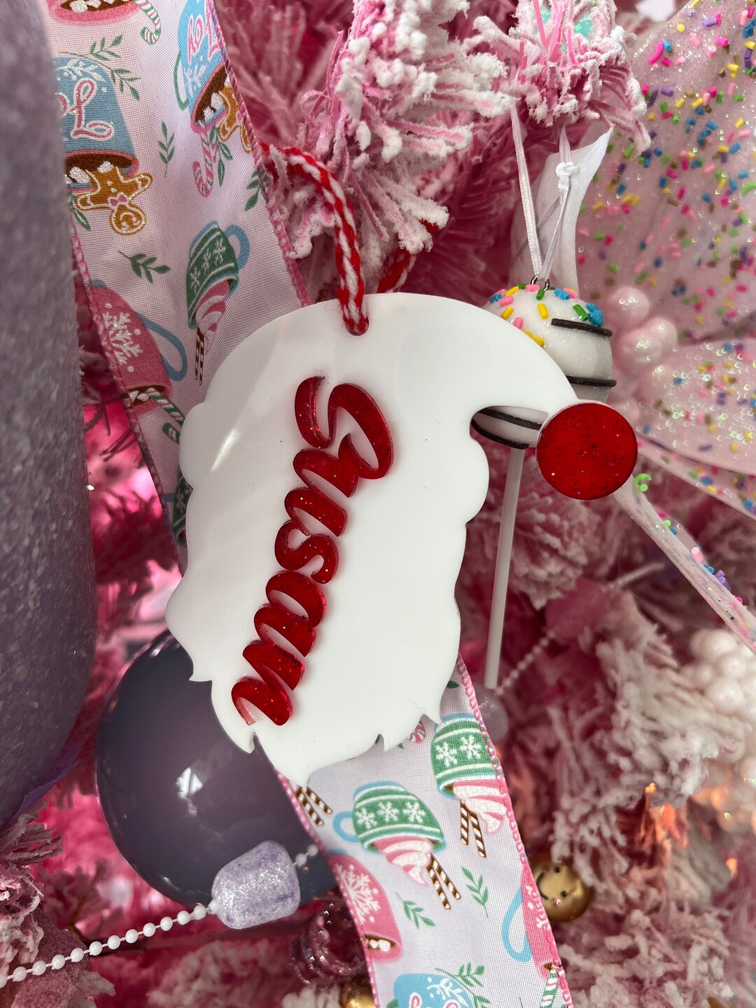 Personalized Santa Ornament, Personalized Santa Stocking Tag - Etsy