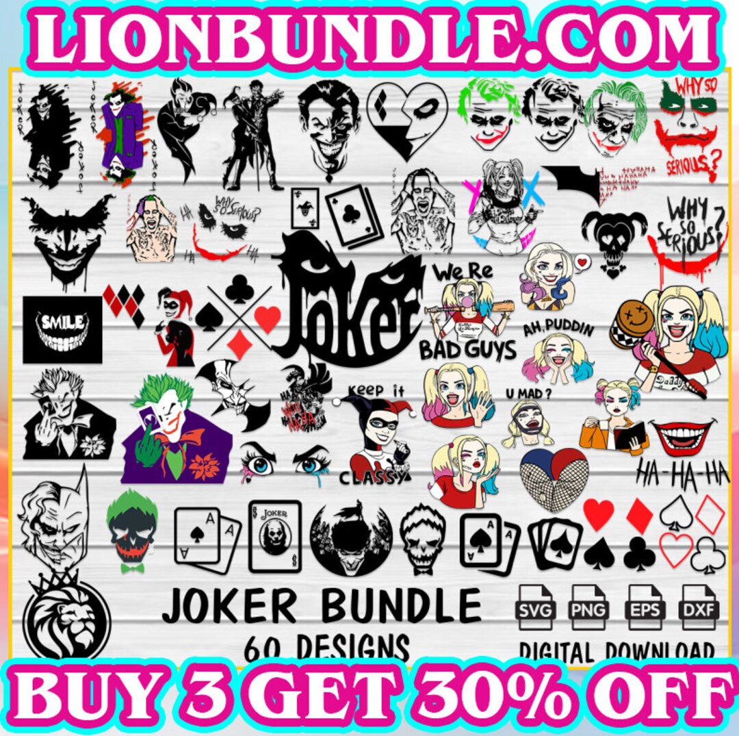 Joker Svg Bundle, Joker Svg, Cut Files for Cricut - Etsy